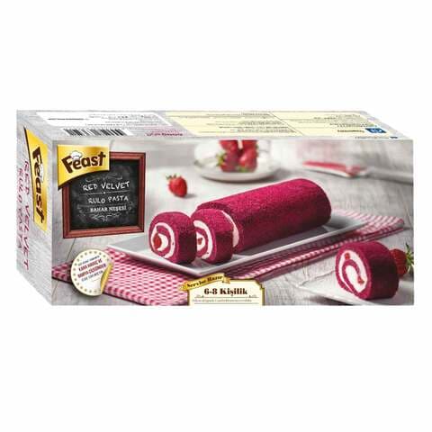Feast Red Velvet Strawberry Rulo Cake 600g price in Kuwait | Carrefour ...