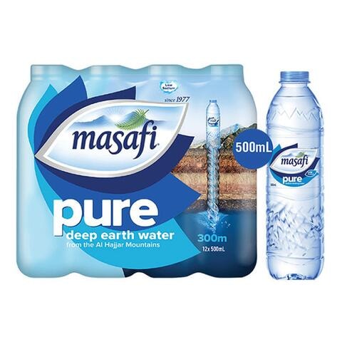 Masafi Pure Drinking Water 500ml Pack of 12 price in UAE | Carrefour ...