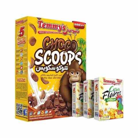 Temmys Choco Scoops - 500 gram + Corn Flakes Set - 30 gram - 3 Pieces ...