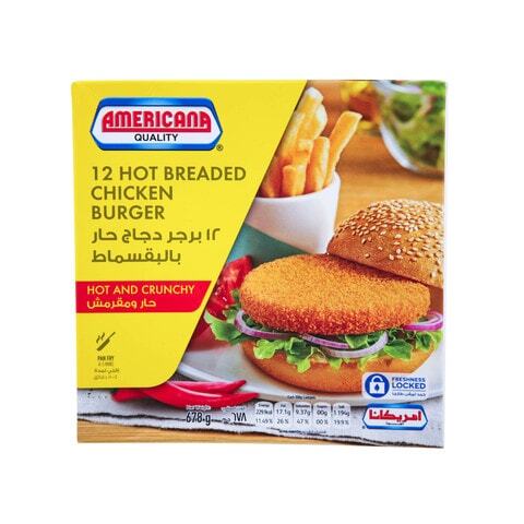 Americana Hot And Crispy Chicken Burger 12 Pieces 678 gr price in ...