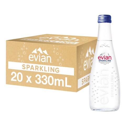 evian Sparkling Natural Mineral Water 330ml Pack of 20 price in UAE | Carrefour UAE ...