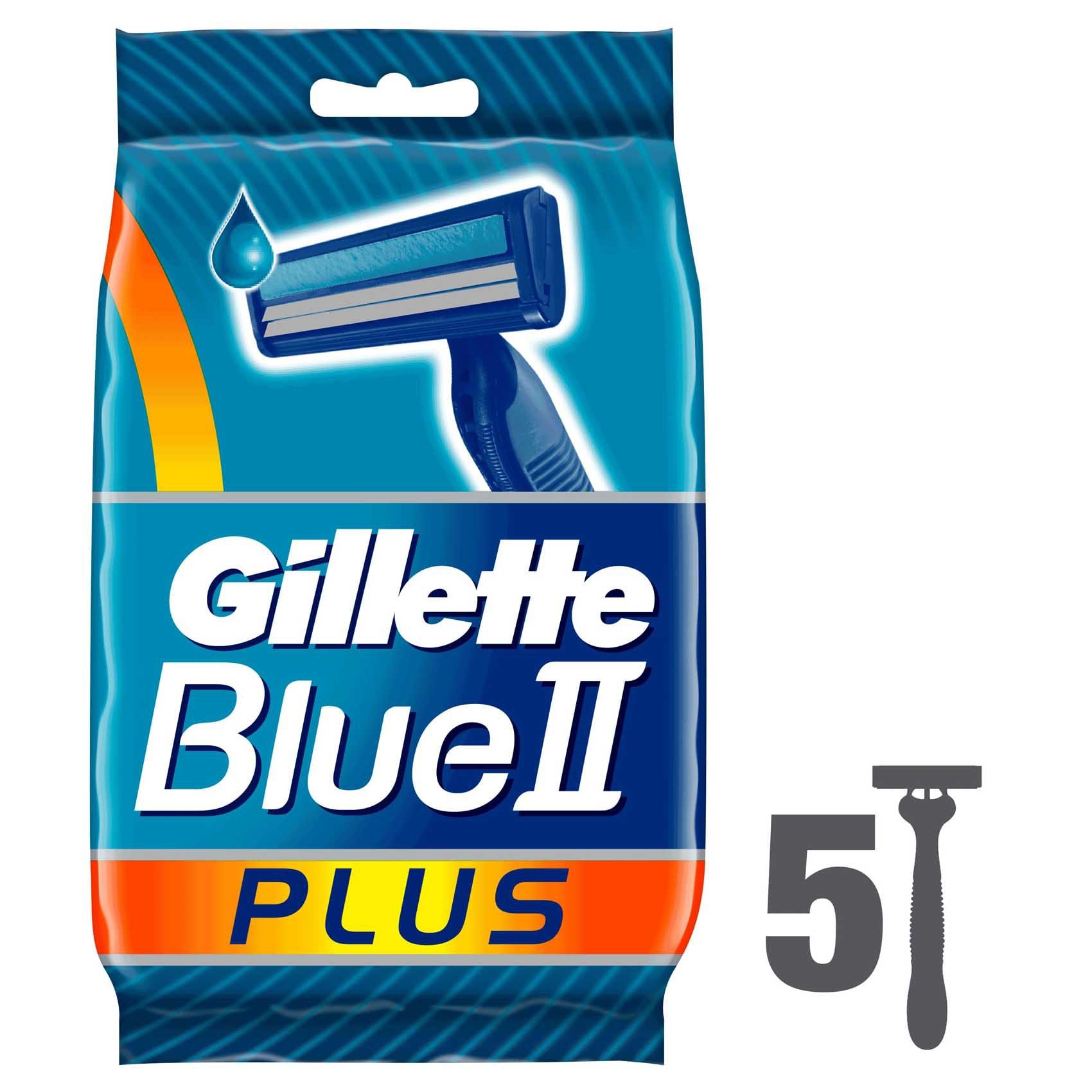 Buy Gillette blue ii plus mens disposable razors 5 pieces Online - Shop ...