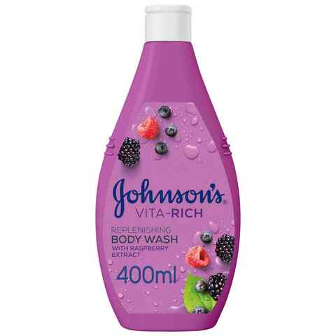Johnsons Body Wash - Vita-Rich Replenishing Raspberry Extract 400ml ...