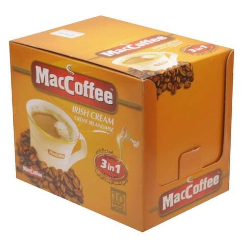 Buy MacCoffee 3 In 1 Irish Cream Coffee 18g x Pack of 10 Online ...