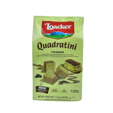 Loacker Quadratini Tiramisu Wafer - 110 Gram Online | Carrefour Egypt