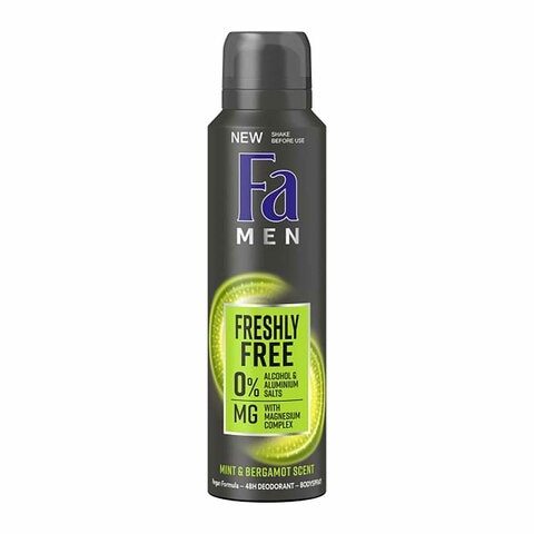 Fa Mint And Bergamot Scent Freshly Free Deodorant Body Spray - 150ml ...