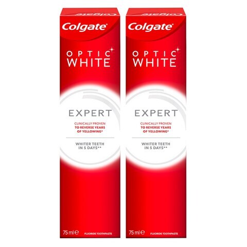 Colgate Optic White Expert Whitening Toothpaste White 75ml Pack of 2 ...