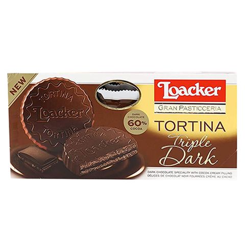 Loacker Gran Pasticceria Tortina Triple Dark Chocolate Sandwich Biscuit ...