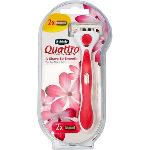 Schick Quattro Women Disposable Razor With Cartridge Multicolour 3 ...