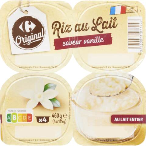 Carrefour Vanilla Rice Pudding Dessert 115g Pack of 4 price in UAE ...
