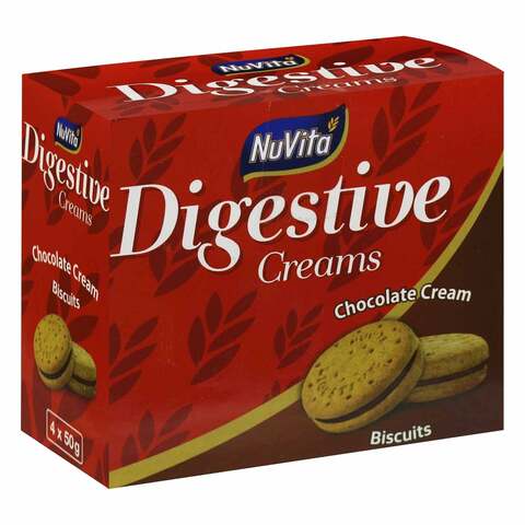 Buy Nuvita Digestive Chocolate Cream Biscuit 50g x 4 Pieces x Pack of ...