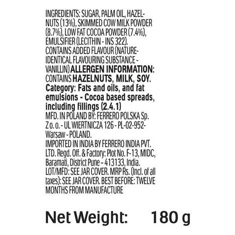 Buy Nutella Ferrero Cocoa And Hazelnut Spread 180g Online - Carrefour Kenya