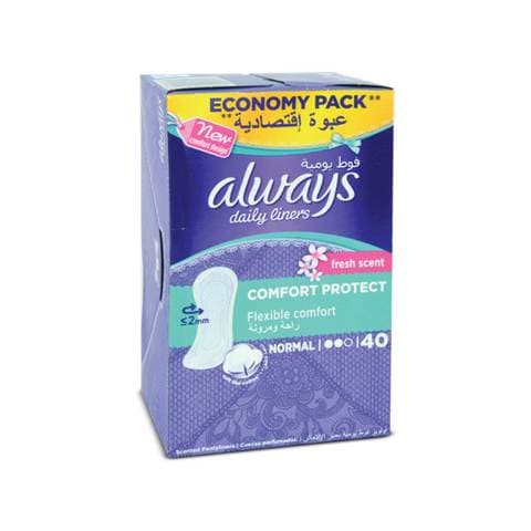 Always Daily Liners Fresh Scent Comfort Protect Normal Pantyliners 40 ...