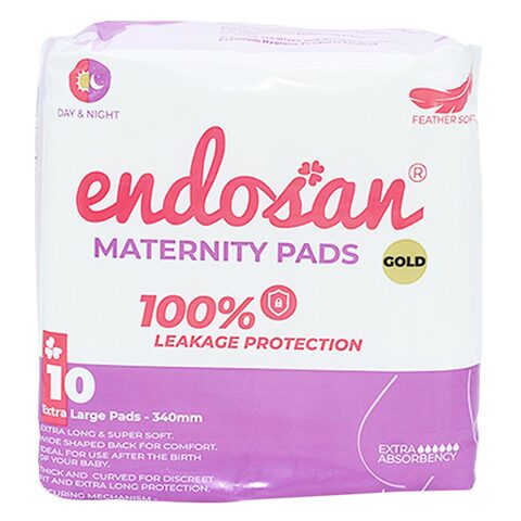 Endosan Feather Soft Gold Extra Absobency Maternity Pads Extra Large ...