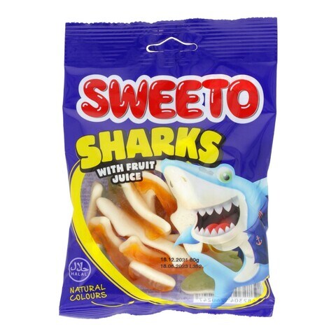 Sweeto Sharks With Fruit Juice Jelly 80 gr