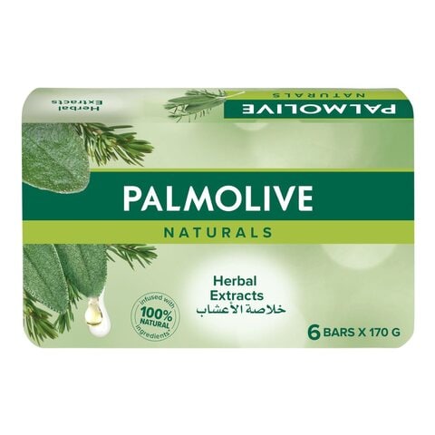 Palmolive Naturals Herbal Extract Bar Soap Green 170g Pack of 6 price ...
