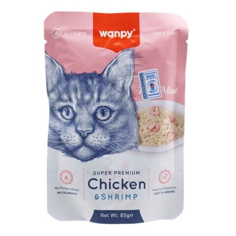 Buy Wanpy Super Premium Chicken And Shrimp Cat Food 85g Online ...