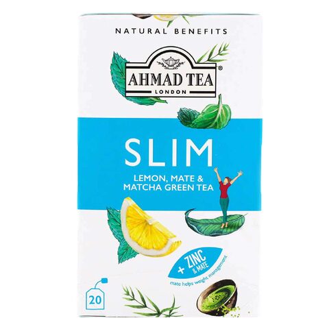 Ahmad London Slim Lemon Mate And Matcha Green Tea With Zinc And Mate ...