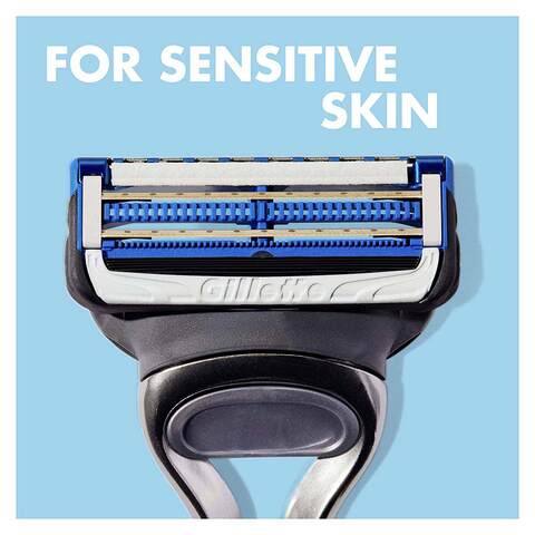 Gillette Skinguard Sensitive Razor Handle + 2 Blades Online | Carrefour ...