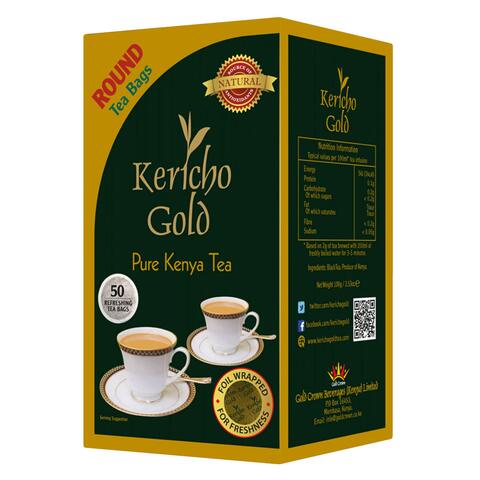 Buy Kericho Gold Pure Kenya Round Tea Bags 2g x Pack of 50 Online - Carrefour Kenya