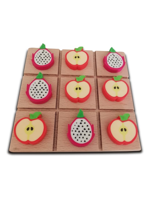 تسوق Fruits Slide Matching Wooden Tic Tac Toe Board Game Puzzle أون ...