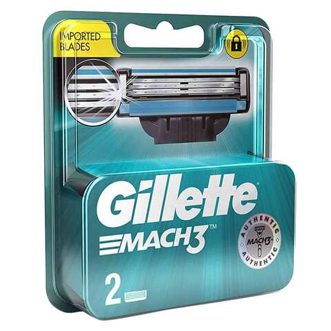 Buy Gillette Mach 3 Shaving Razor Blades 2 Piece Online - Carrefour Kenya