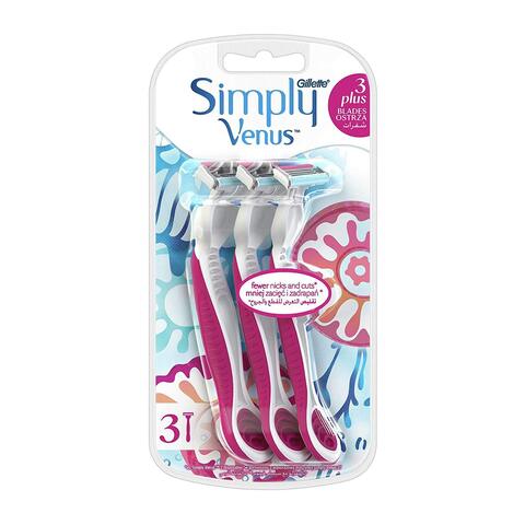 Gillette Simply Venus 3 Plus Disposable Razor Multicolour 3 count price ...