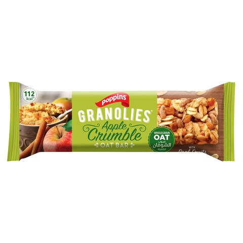Poppins Granolies Apple Crumble Oat Bar 30g price in UAE | Carrefour ...