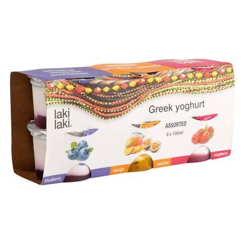 Buy Laki Laki Greek Yoghurt Assorted 100ml x Pack of 6 Online ...