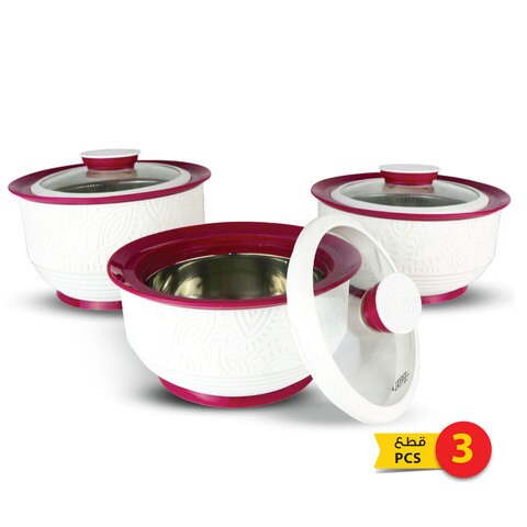 Jaypee casserole hot-pot 3 pieces 1 + 1.5 + 2 L price in Saudi Arabia ...