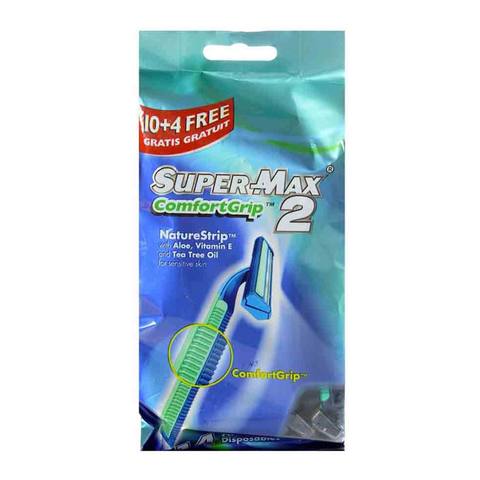 Supermax Comfort Grip 2 Disposable Razors Multicolour 14 count price in ...