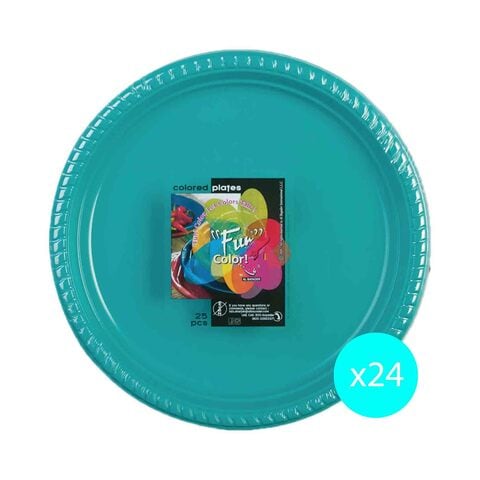 Fun Disposable Coloured Plate Turquoise 22cm 25 PCS price in UAE ...