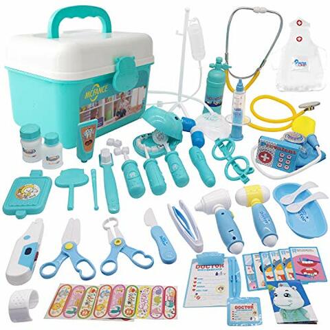 MCFANCE Toy Doctor Kits 48Pcs Pretend Play Doctor Kit Toys Stethoscope ...