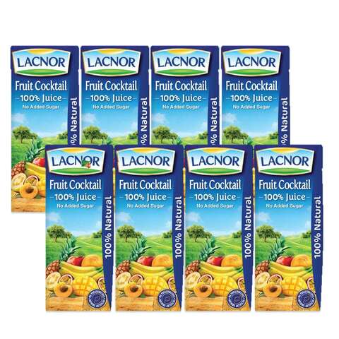 Lacnor No Added Sugar Fruit Cocktail Juice 180ml Pack of 8 price in UAE ...