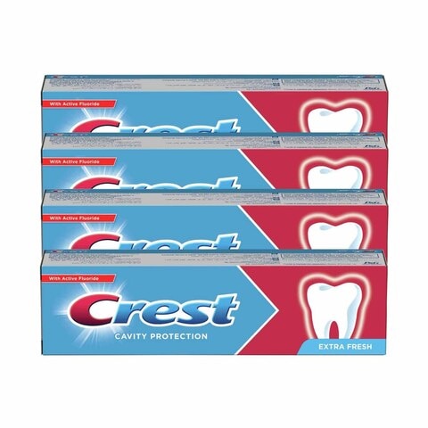 Crest Cavity Protection Extra Fresh Toothpaste White 125ml Pack of 4 price in UAE | Carrefour ...