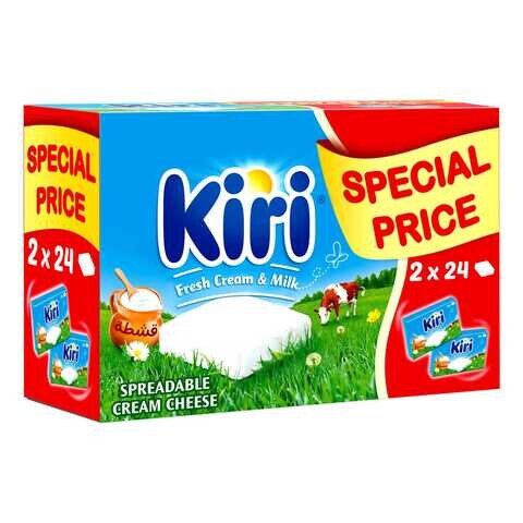 Kiri Spreadable Cream Cheese Squares 24 portions x 2 packs48 portions ...