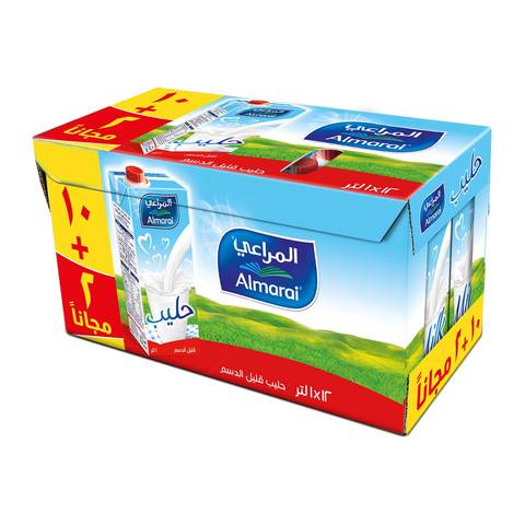 Almarai long life low fat milk 1 L x 10 + 2 free price in Saudi Arabia ...