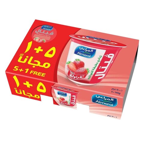 Buy Almarai Vital Cream Strawberry Yoghurt 140g x Pack of 6 Online ...