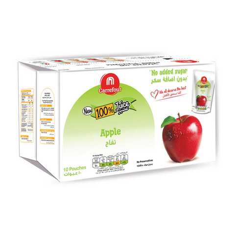 Carrefour No Added Sugar Apple Juice 200ml Pack of 10 price in Saudi ...