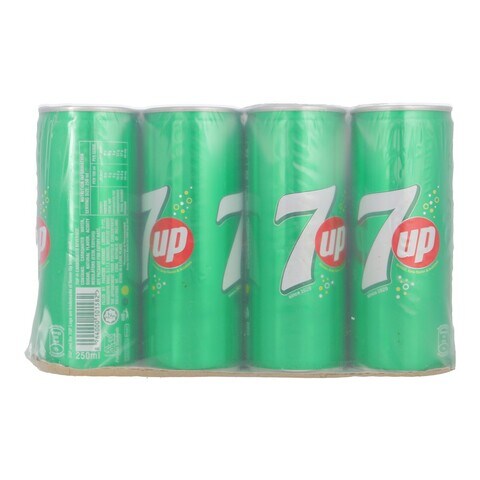 Buy 7Up Carbonated Drink Can 250 ml (Pack of 12) Online | Carrefour ...