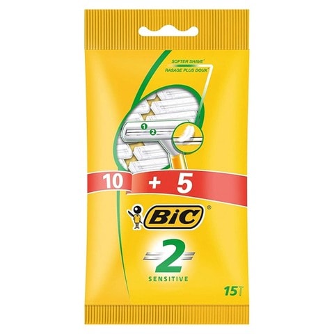 Bic 2 Sensitive Razor White 15 Razors price in UAE | Carrefour UAE ...