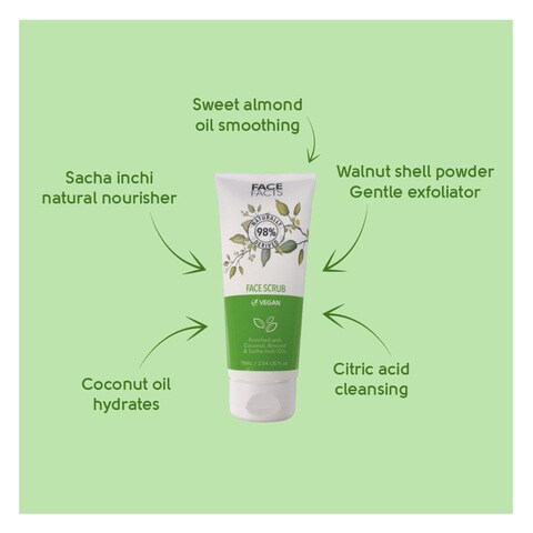 Buy Face Facts 98% Natural Face Scrub 75ml Online - Carrefour Kenya