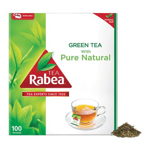 Rabea Tea Pure Natural Green Tea 100 Tea Bags Online | Carrefour KSA
