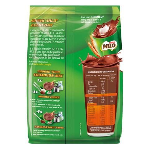 Milo Energy Drink Nutrition Facts | Besto Blog