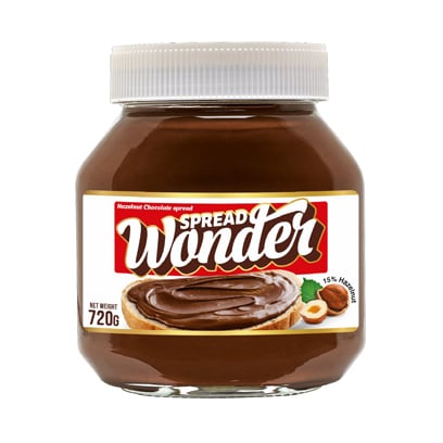 Buy Wonder Chocolate Spread Hazelnut 720GR Online - Shop Food Cupboard ...