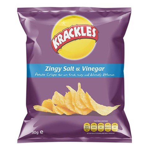 Buy Krackles Zingy Salt And Vinegar Potato Chips 30g Online - Carrefour ...