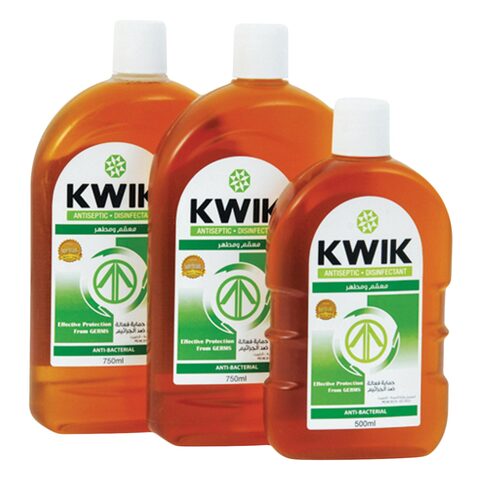 Kwik Antiseptic Antibacterial Disinfectant Liquid 750ml x Pack of 2 ...