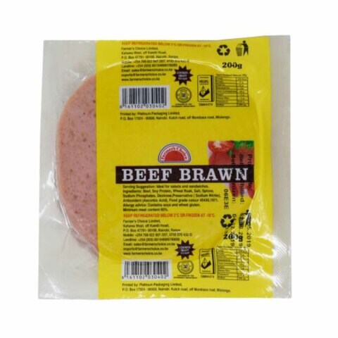 Buy Farmer's Choice Beef Brawn Slice 200g Online - Carrefour Kenya