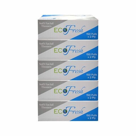 Eco Fresh Facial Tissues White 150 Sheets Pack of 5 price in UAE ...
