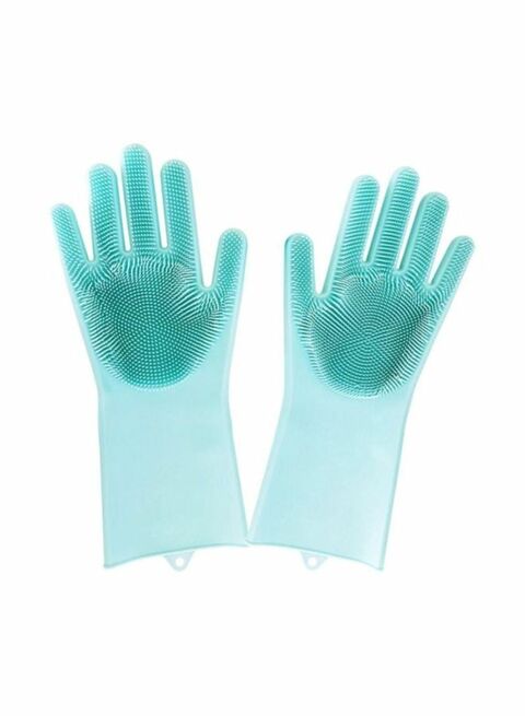 Generic 1-Pair Scrubber Rubber Cleaning Gloves Light Blue price in UAE ...
